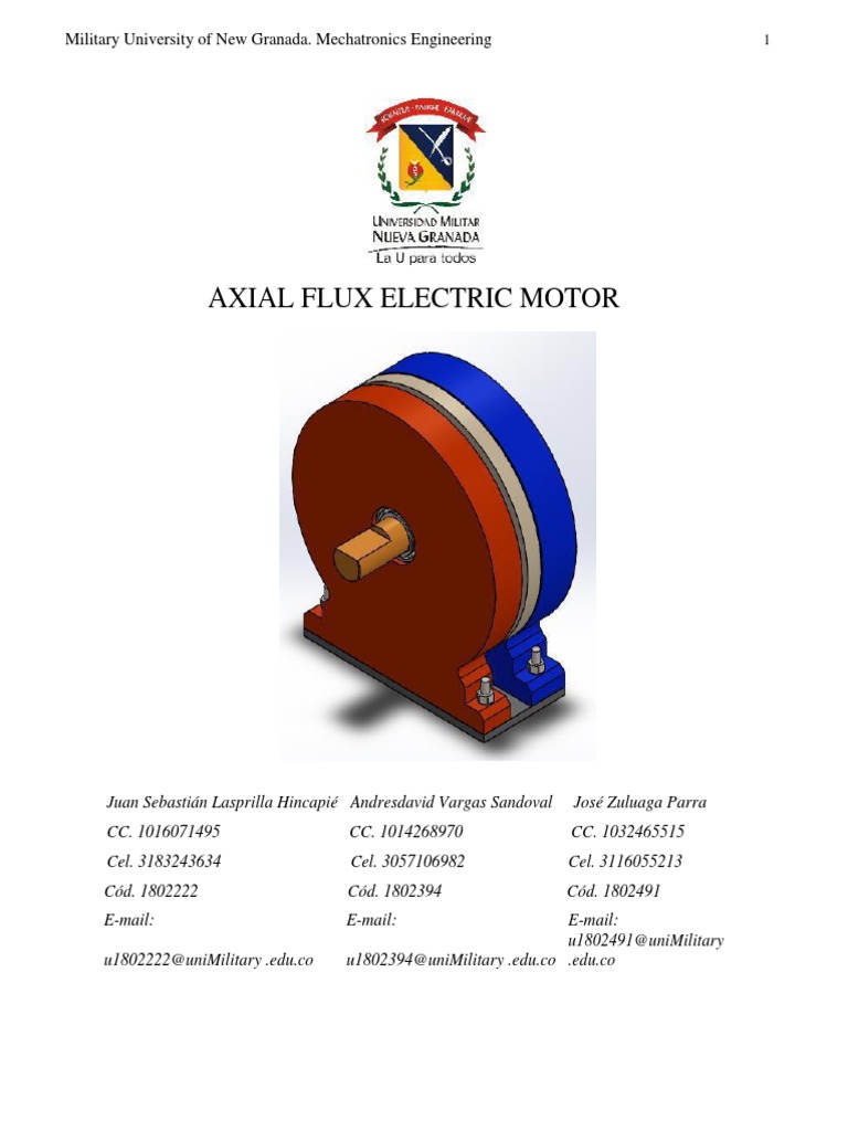 Axial Flux Motor PDF | Download Free PDF | Electric Motor | Magnetic Field