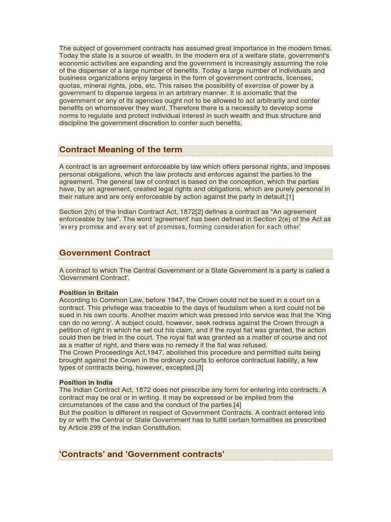 Government Contracts | PDF | Contractual Term | Judicial Review