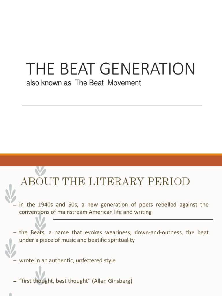 Intro To Lit: Beat Generation | PDF | Beat Generation | Jack Kerouac
