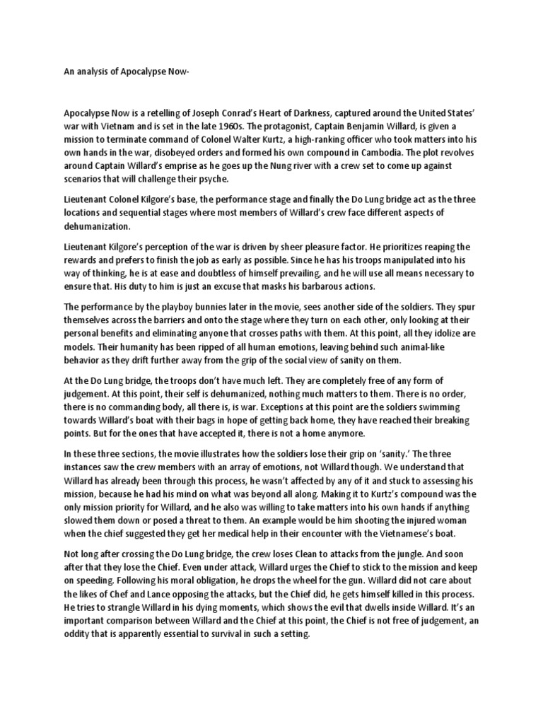 Apocalypse Now Analysis | PDF