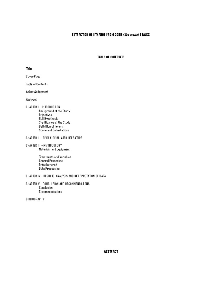 Research Journal (Corn Stalks) | PDF | Sugarcane | Ethanol