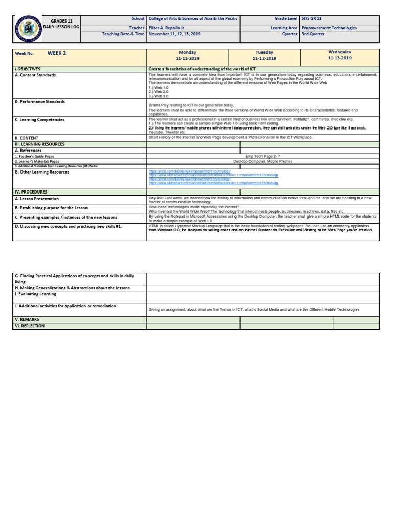Empowerment Tech: Week 2 Overview | PDF | Internet | Educational Technology