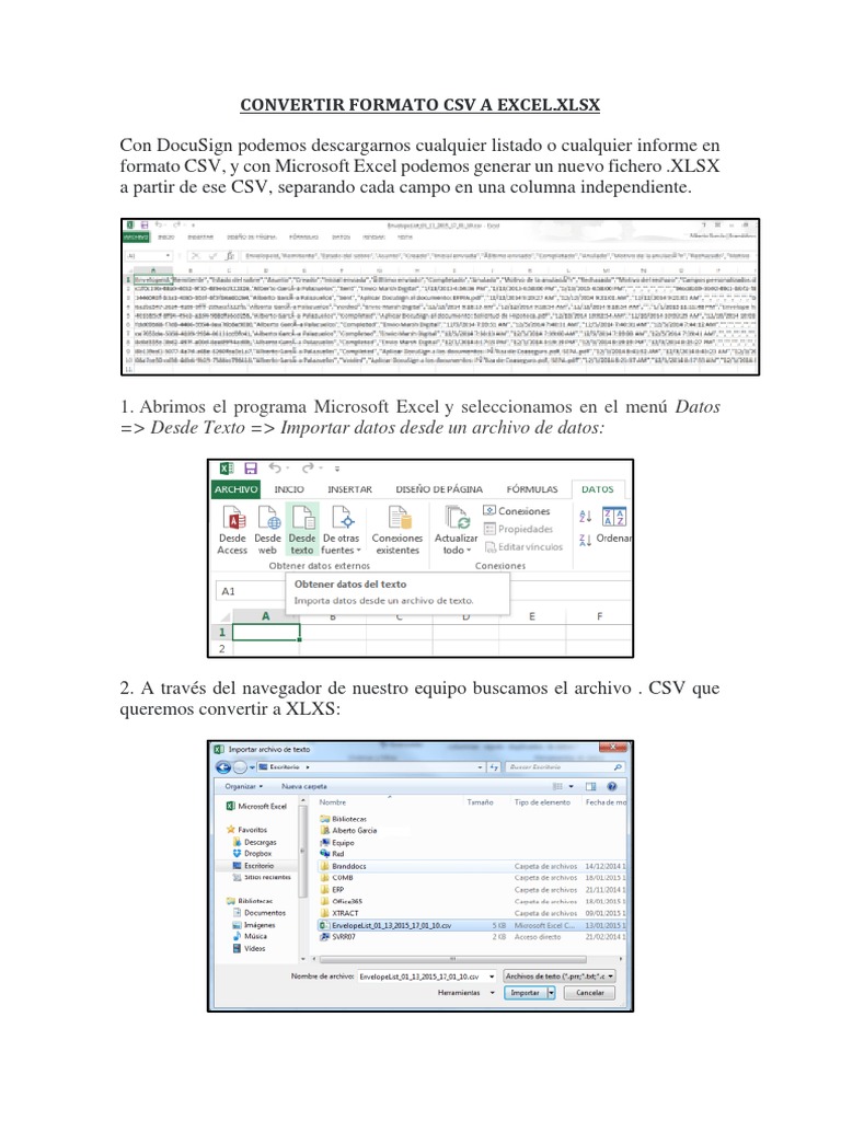 Convertir Formato CSV A Excel PDF | PDF