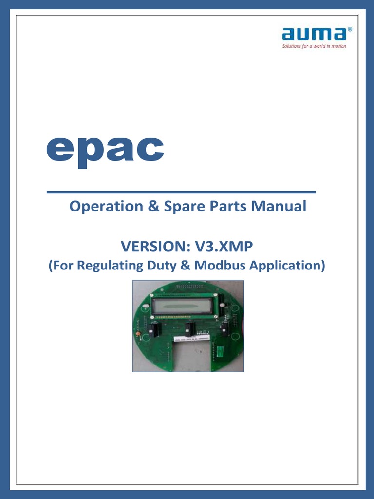 Operation & Spare Parts Manual for EPAC Regulating Duty & Modbus ...