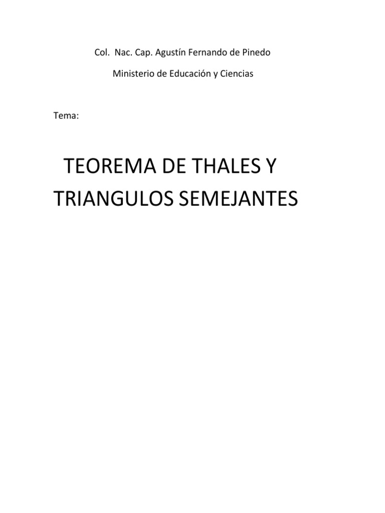Teorema de Tales | PDF | Triángulo | Geometría triangular