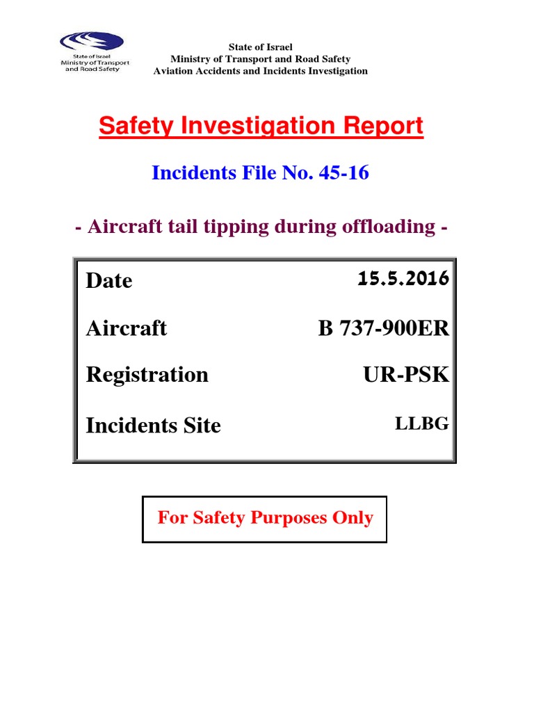 B739 Tail Tipping Incident (W&B Index) NAI - 1174 PDF | PDF | Landing ...