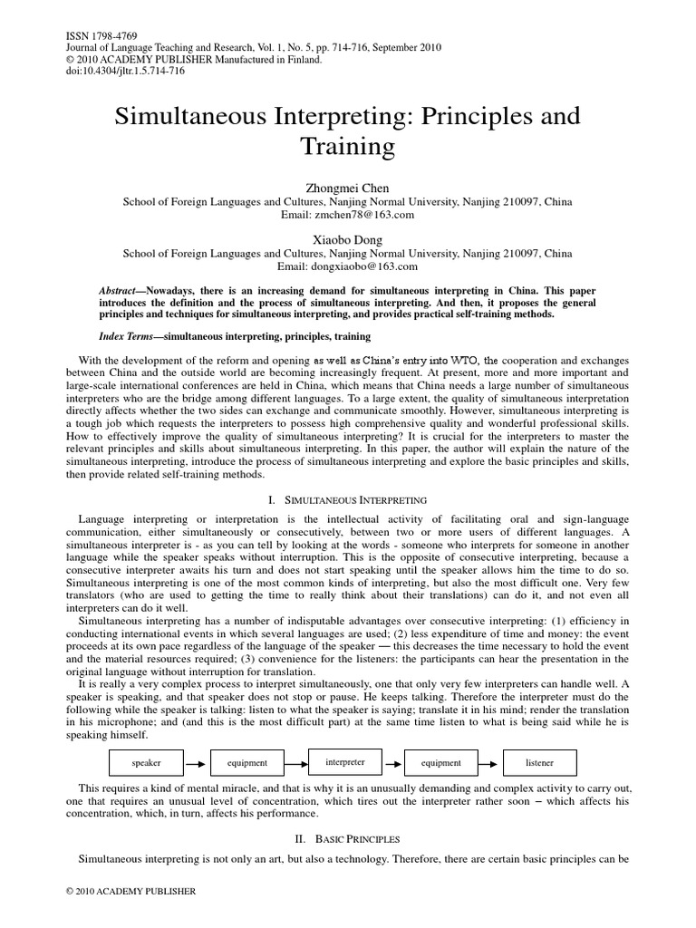 Simultaneous Interpreting. Principles and Training | PDF | Language ...
