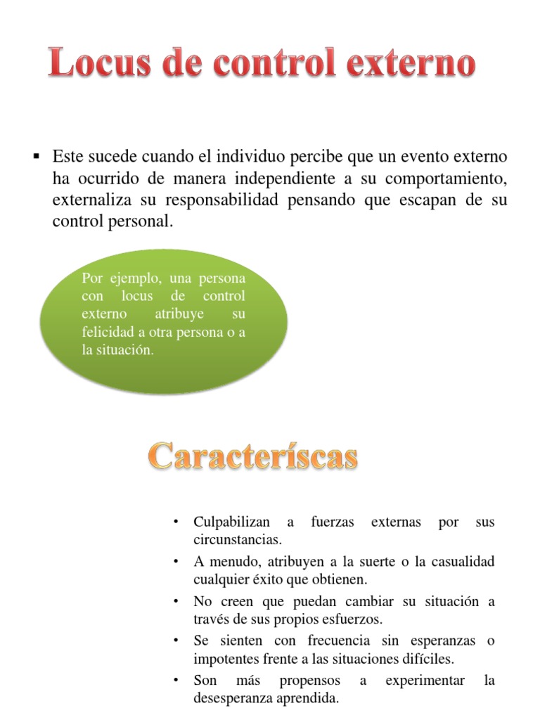 Locus Externo | PDF | Crecimiento personal y profesional | Relaciones ...