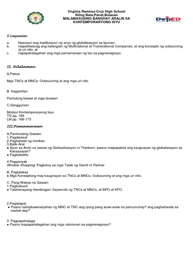 SEMI-DETAILED-LESSON-PLAN-2nd Cot Andrew Done | PDF