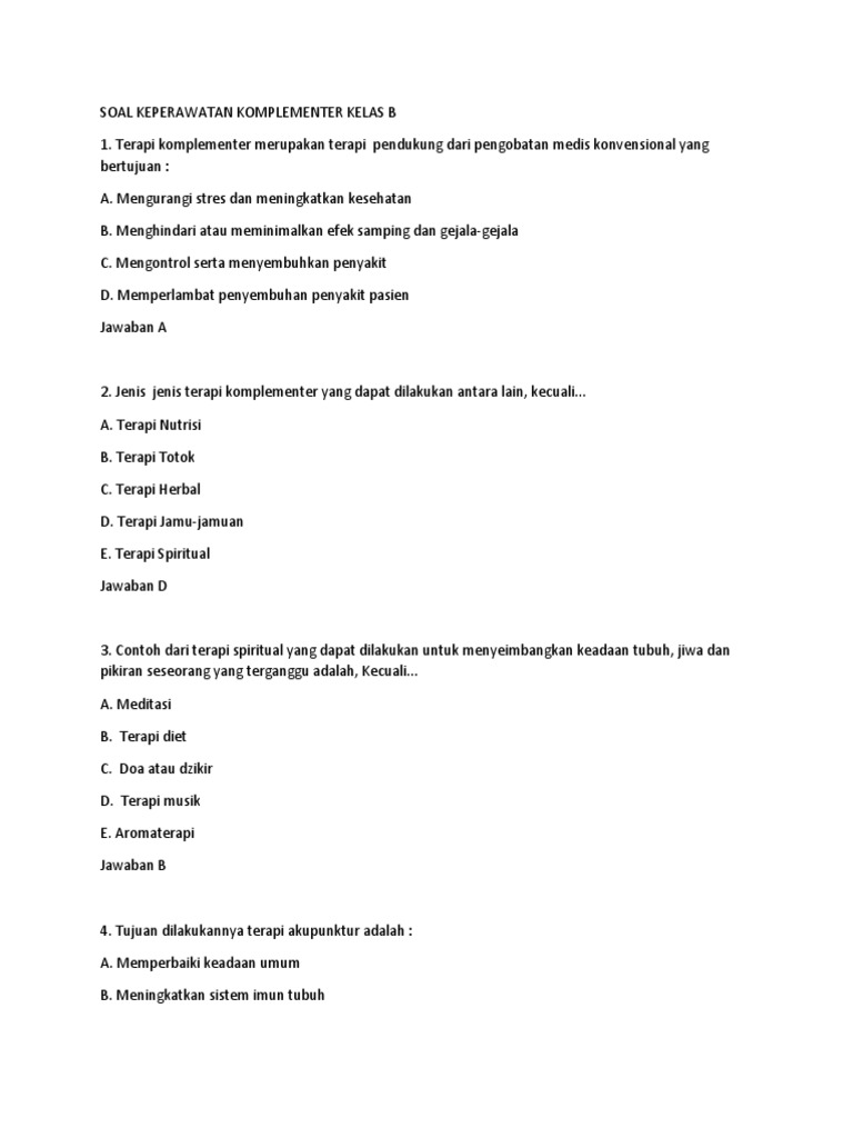 Soal Komplementer TK 3B | PDF
