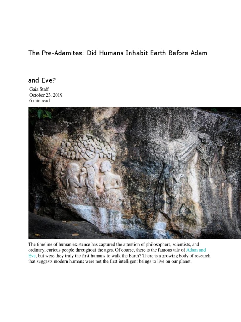 The Pre Adamites | PDF | Adam And Eve | Bible