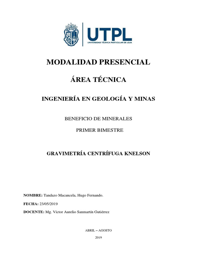 Gravimetría Centrífuga Knelson: Oro | PDF | Oro | Aluminio