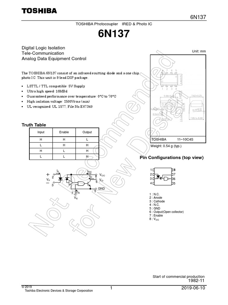 6N137 Datasheet en 20190610 PDF | PDF | Reliability Engineering ...