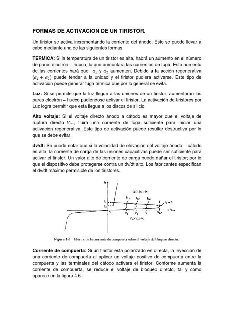 Formas de Activacion de Un Tiristor | PDF | Equipo eléctrico | Materiales