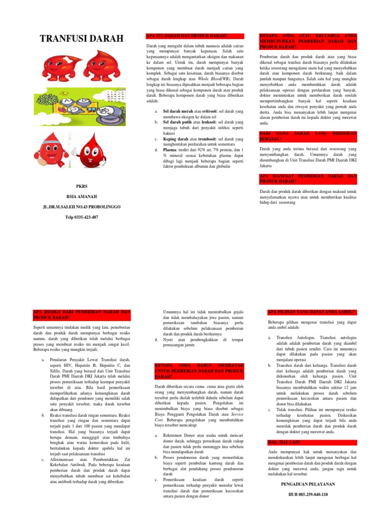Panduan Transfusi Darah | PDF