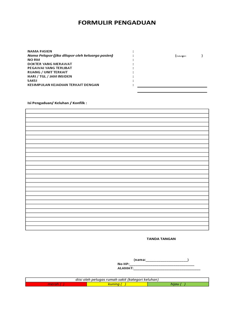 Form Pengaduan | PDF