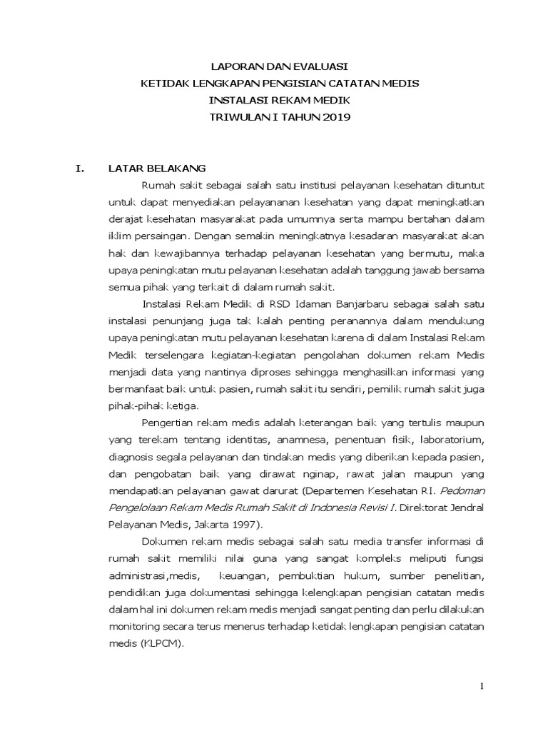 LAPORAN KLPCM TRIWULAN 1 2019 | PDF
