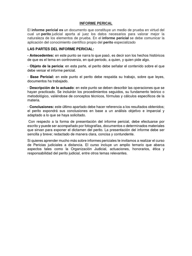 Informe Pericial | PDF