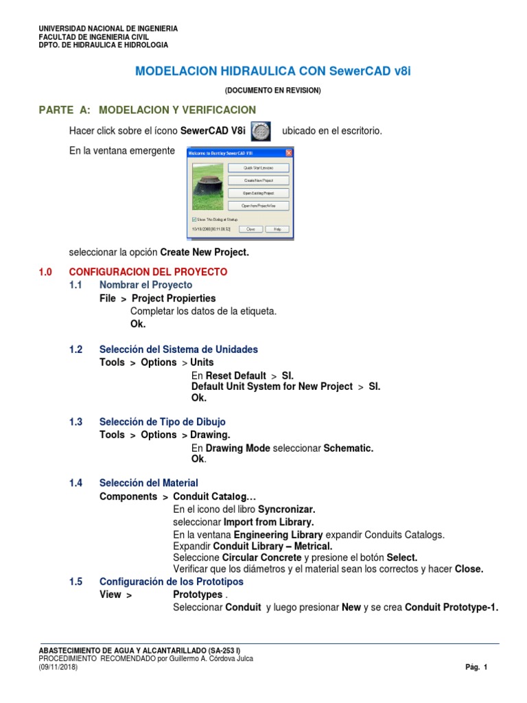 Modelación Hidráulica con SewerCAD V8i | PDF | Informática | Software