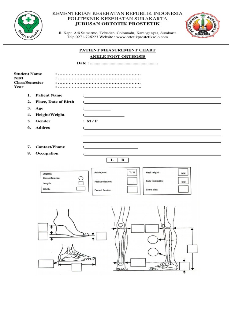 AFO Patient Measurement Chart | PDF