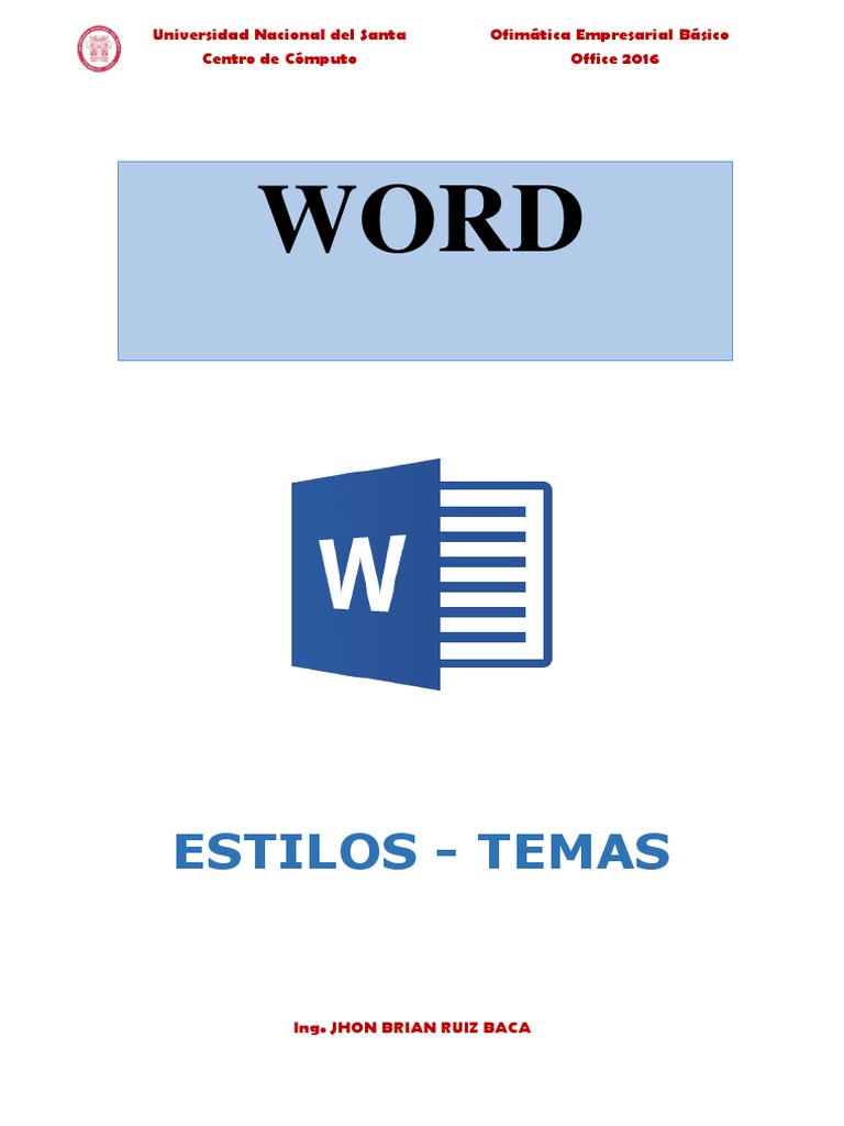 Estilos y Temas en Word 2016 | PDF | Microsoft Office | Microsoft Word