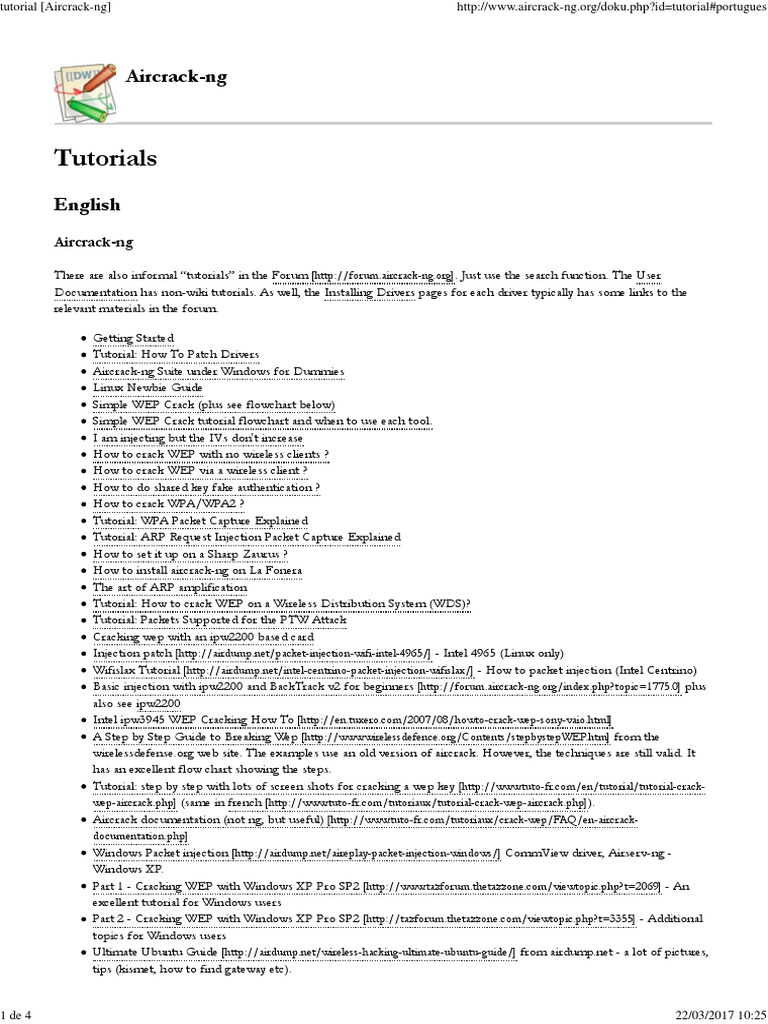Tutorial (Aircrack-Ng) PDF | PDF | Wi Fi | Computer Networking