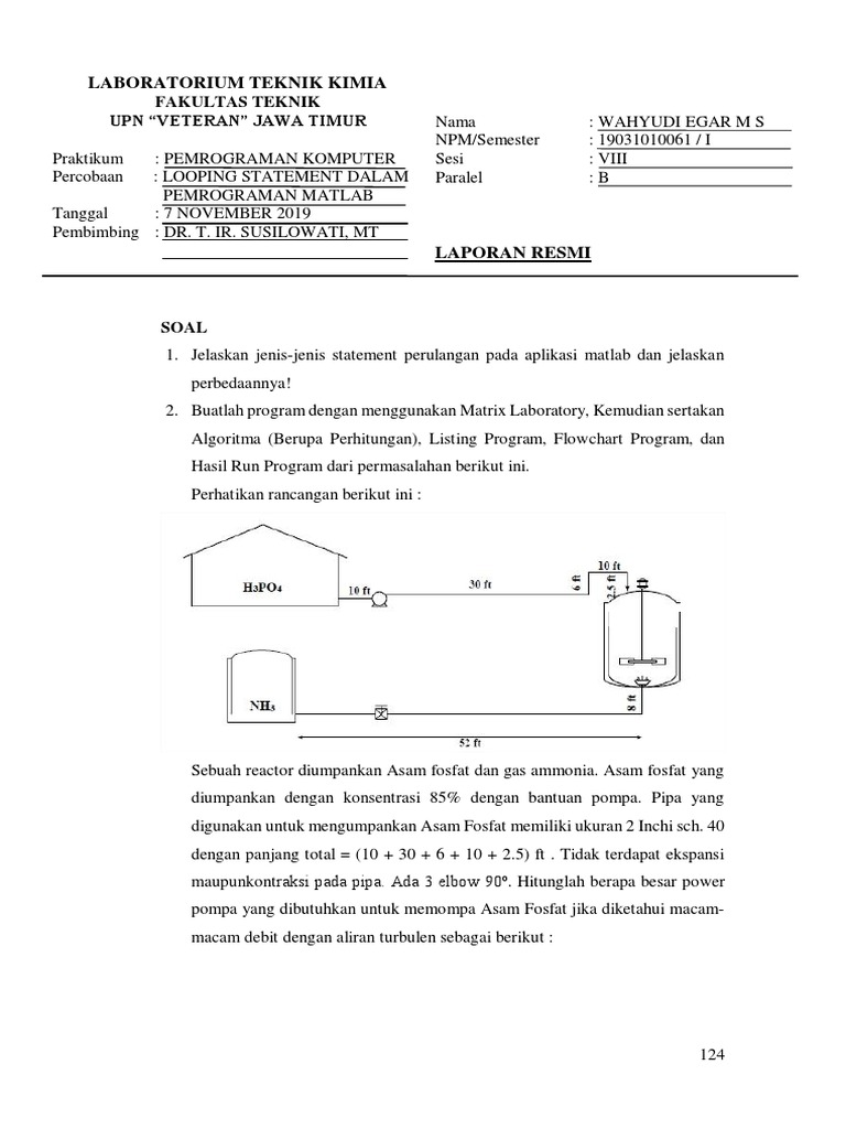 Lapres Modul 7 Looping Statement Dalam Pemrograman Matlab PDF | PDF