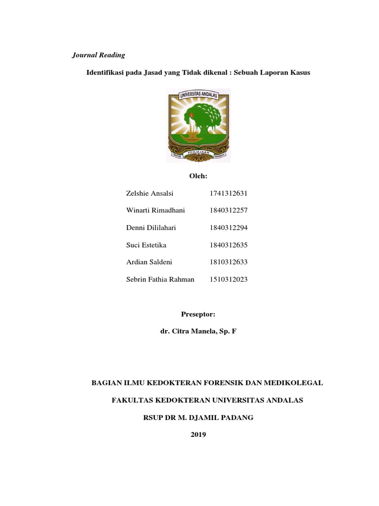 Journal Reading 2 - Dr. Citra Manela, SP.F PDF | PDF | Decomposition ...