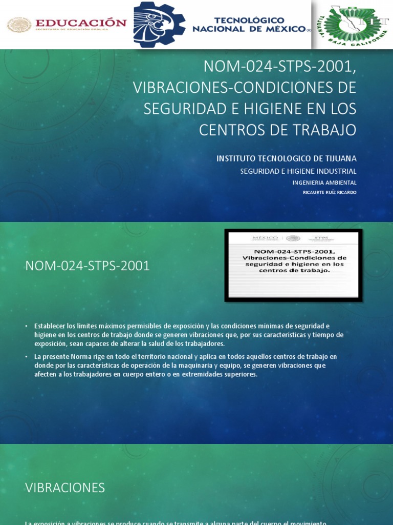 Nom-024-Stps-2001, Vibraciones-Condiciones de Seguridad e Higiene en ...