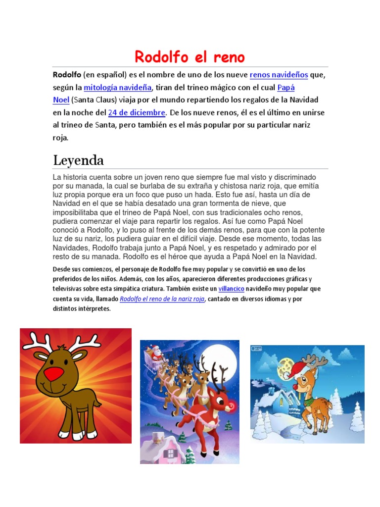 Rodolfo El Reno | PDF | Rudolph el reno de nariz roja | Adviento