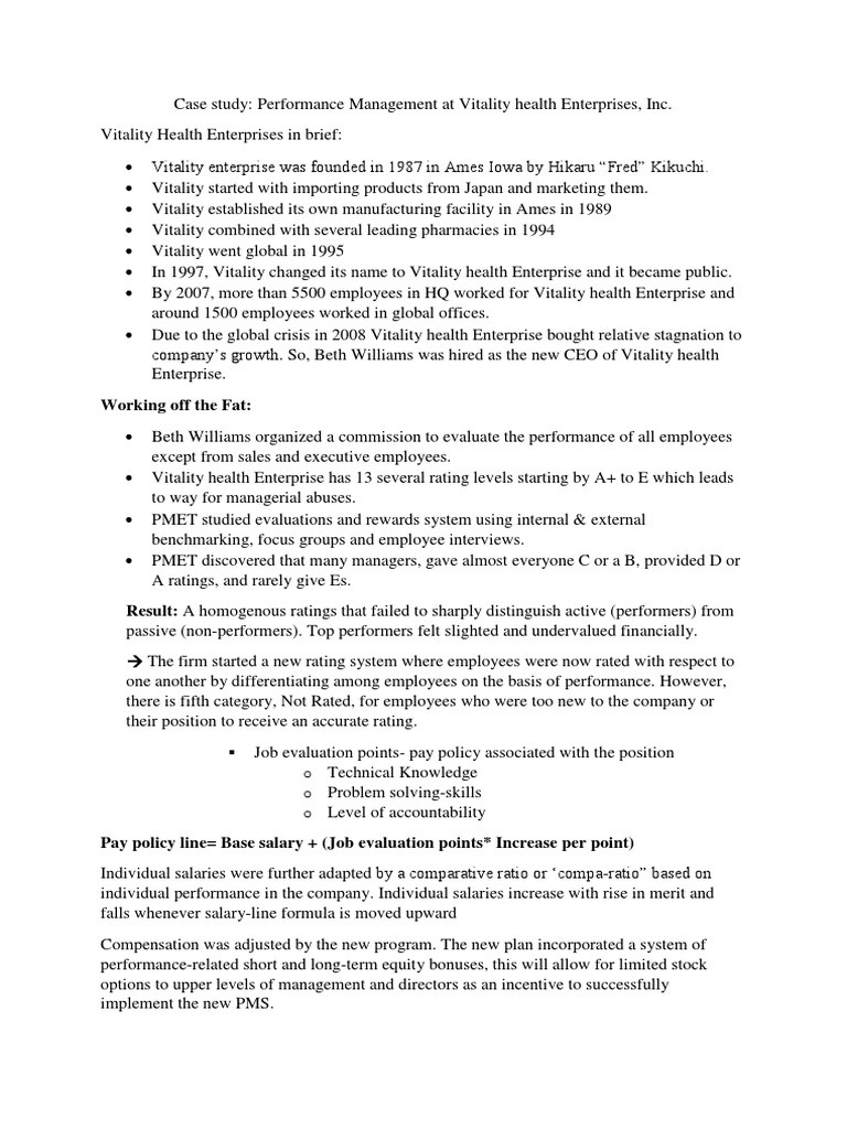 Case Study Performance Management at Vit | PDF | Accountability ...