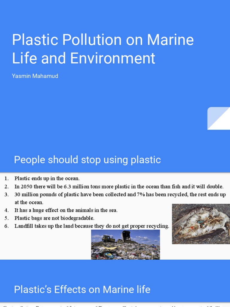 Plastic Pollution On Marine Life and Environment 2 | PDF | Plastic ...