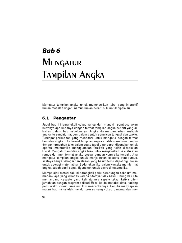 Tabel Interaktif: Mengatur Tampilan Angka | PDF
