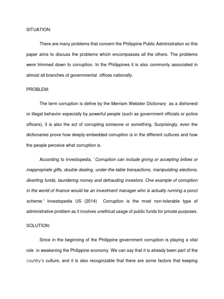 Problem Solution | PDF | Corruption | Political Corruption