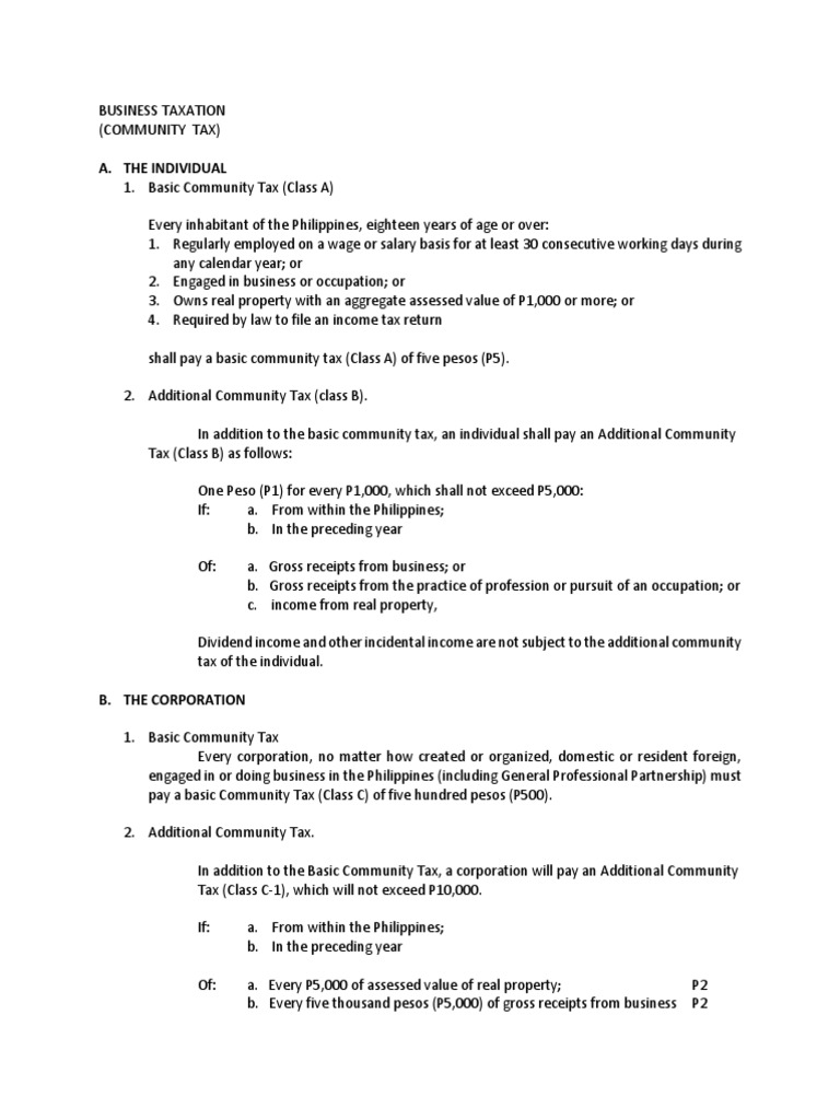 Community Tax | PDF | Income | Taxes