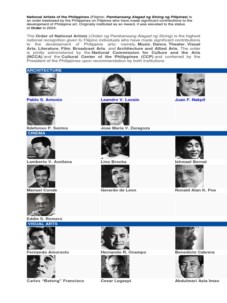National Artists of The Philippines | PDF | Philippines