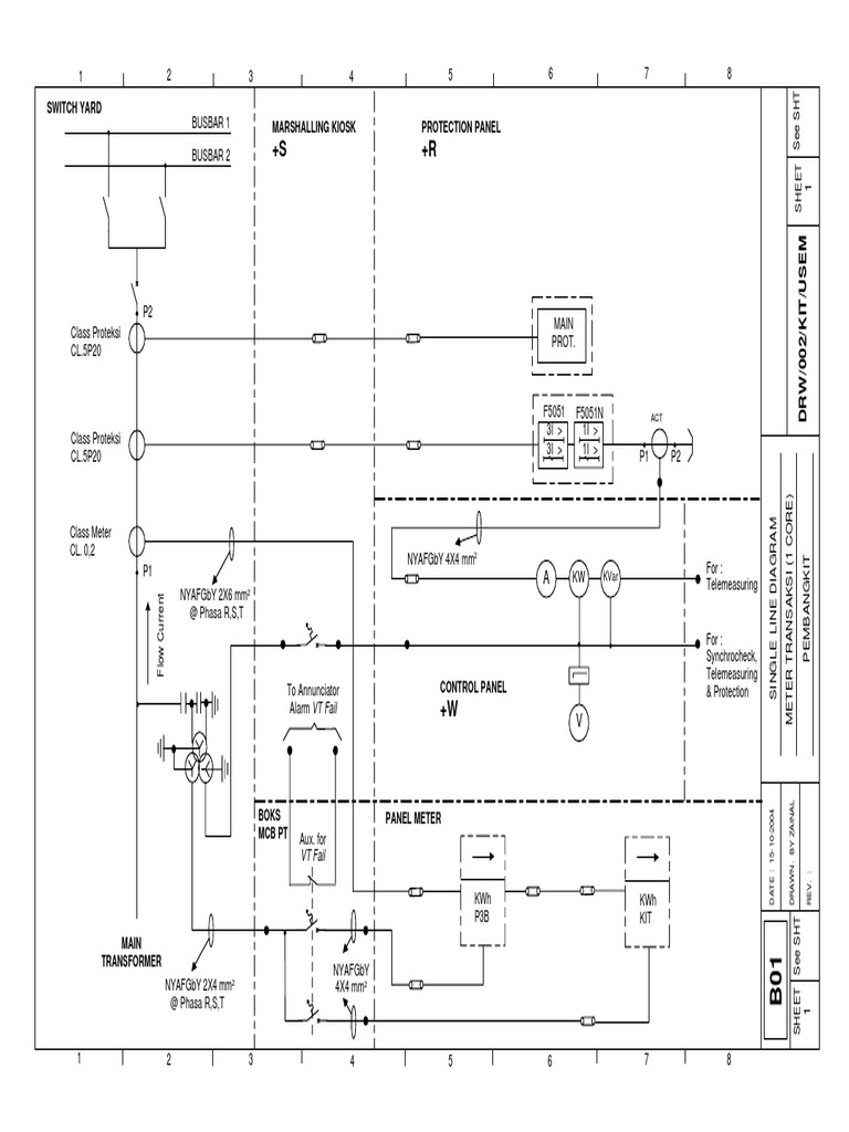Single Line Diagram for Telemeasuring and Protection of a Power ...