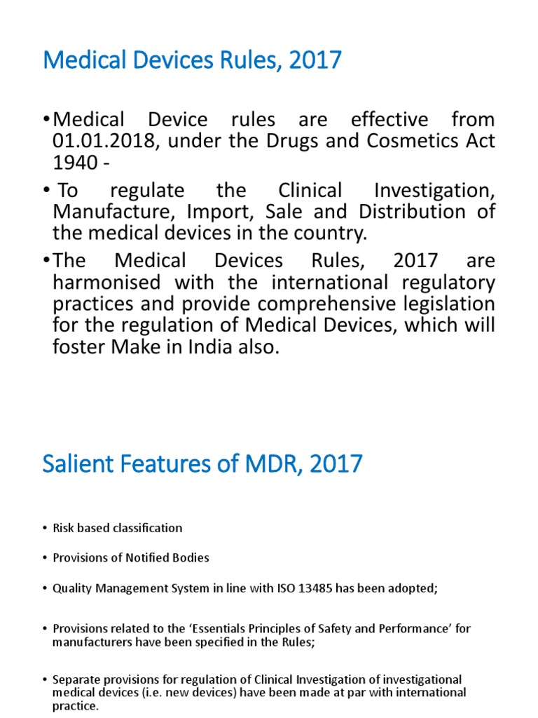 Medical Device Rules, 2017 | PDF | Medical Device | Verification And ...