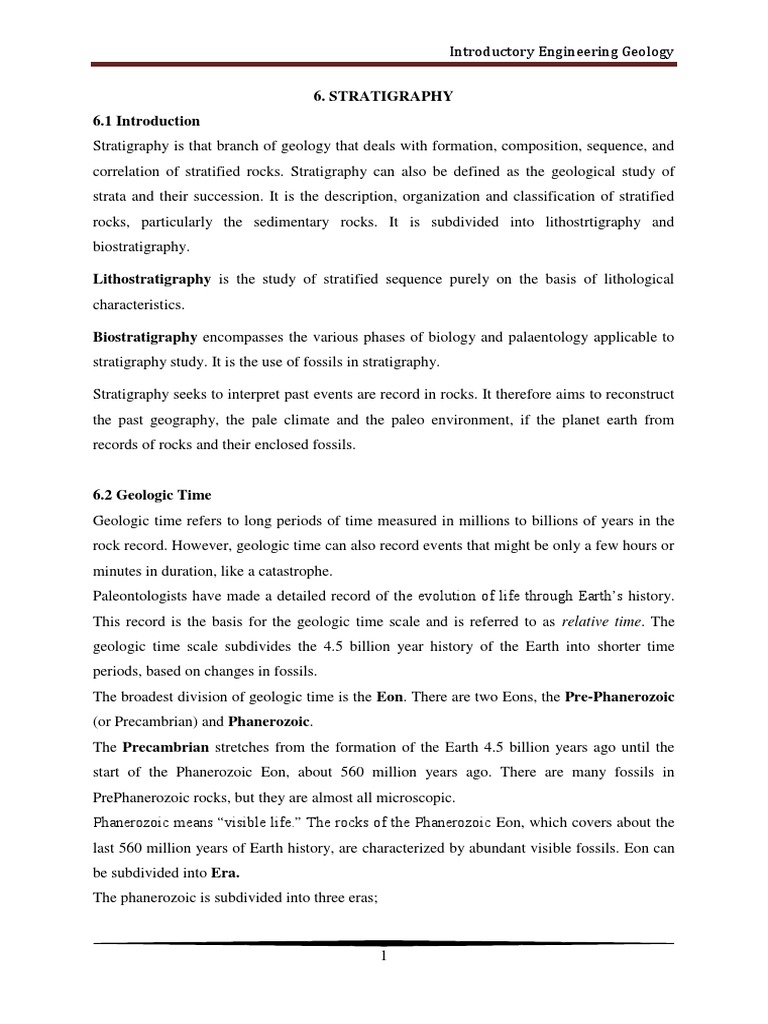 Stratigraphy Lecture Notes PDF | PDF | Stratigraphy | Geologic Time Scale