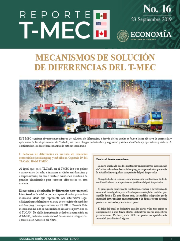 Solucion Diferencias TMEC | Tratado de Libre Comercio Norteamericano ...