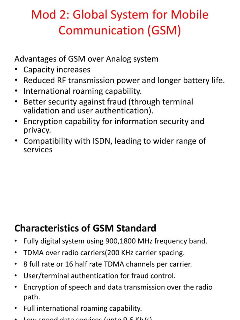Mod 2 MC - GSM, GPRS | PDF | General Packet Radio Service | Radio ...