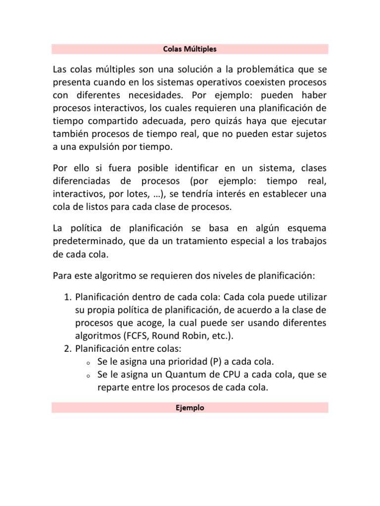 Colas Múltiples | PDF