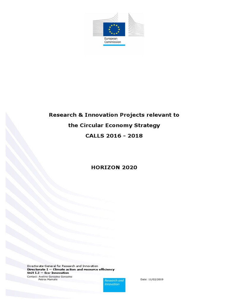 h2020 Projects Circular Economy 2016-2018 PDF | PDF | Waste | Recycling