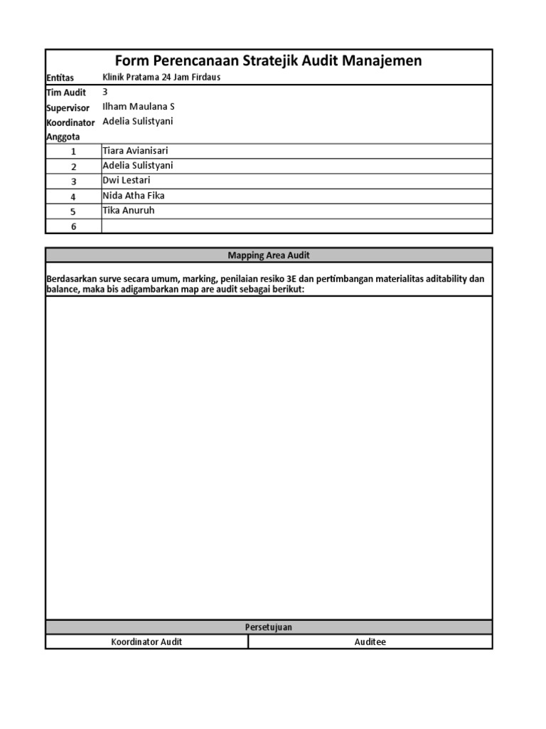 Form Perencanaan Audit | PDF