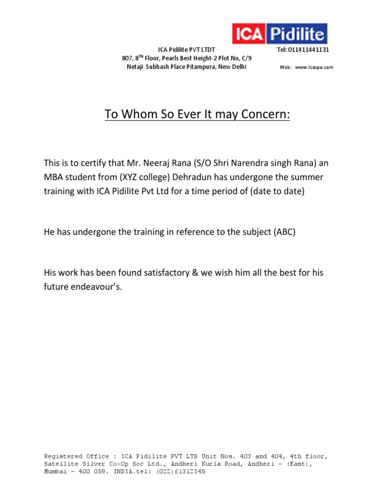 To Whom So Ever It May Concern | PDF