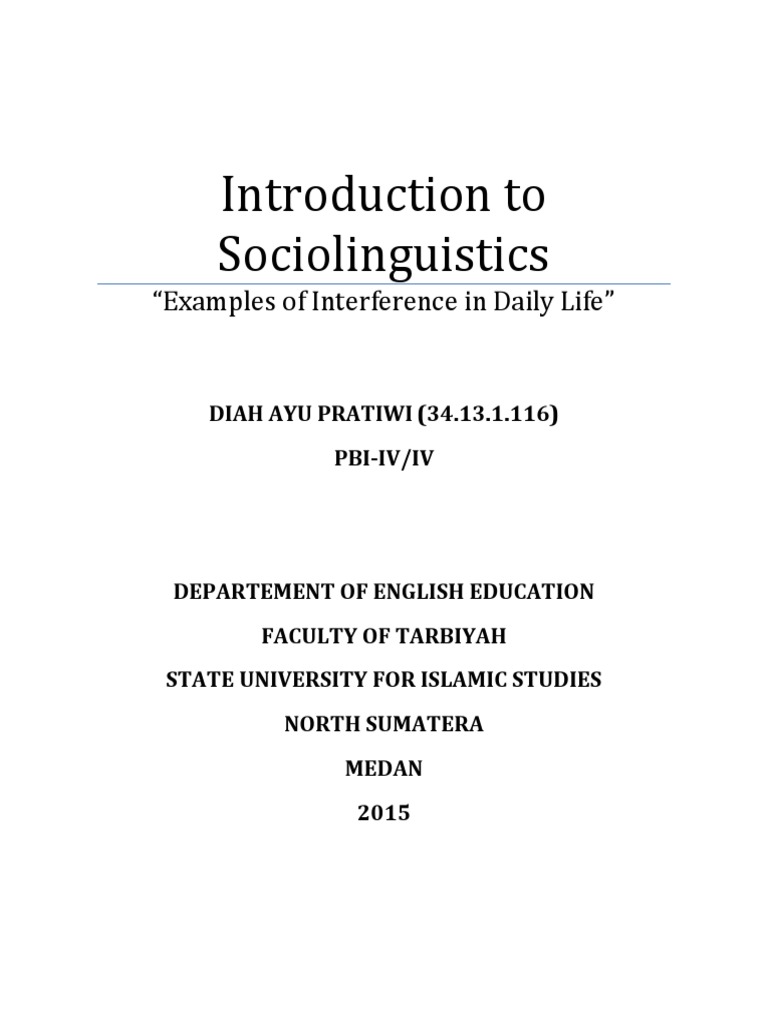 Examples of Interference in Daily Life | PDF | Second Language ...