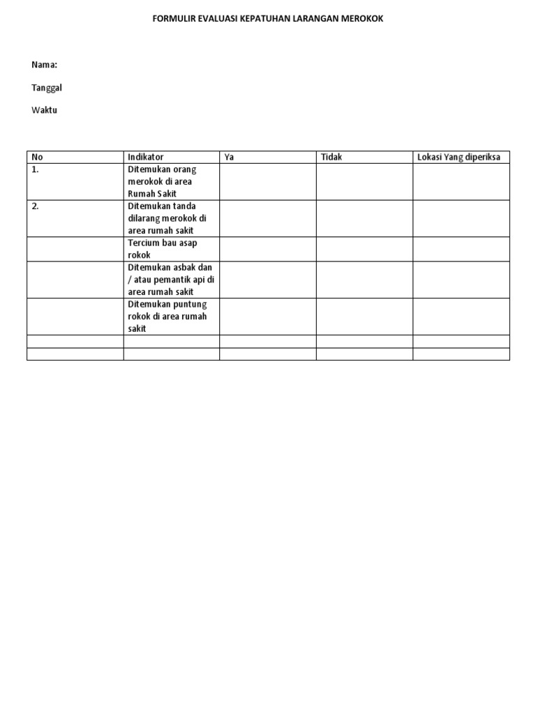 Formulir Evaluasi Kepatuhan | PDF