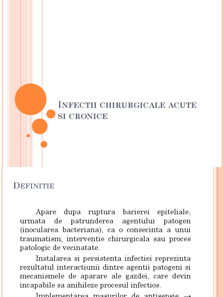 Infectii Chirurgicale Acute Si Cronice - Plagi | PDF