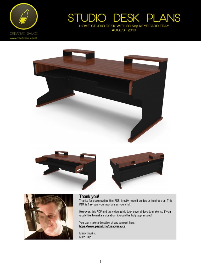 Studio Desk Plans V2 PDF | PDF | Desk | Computer Keyboard