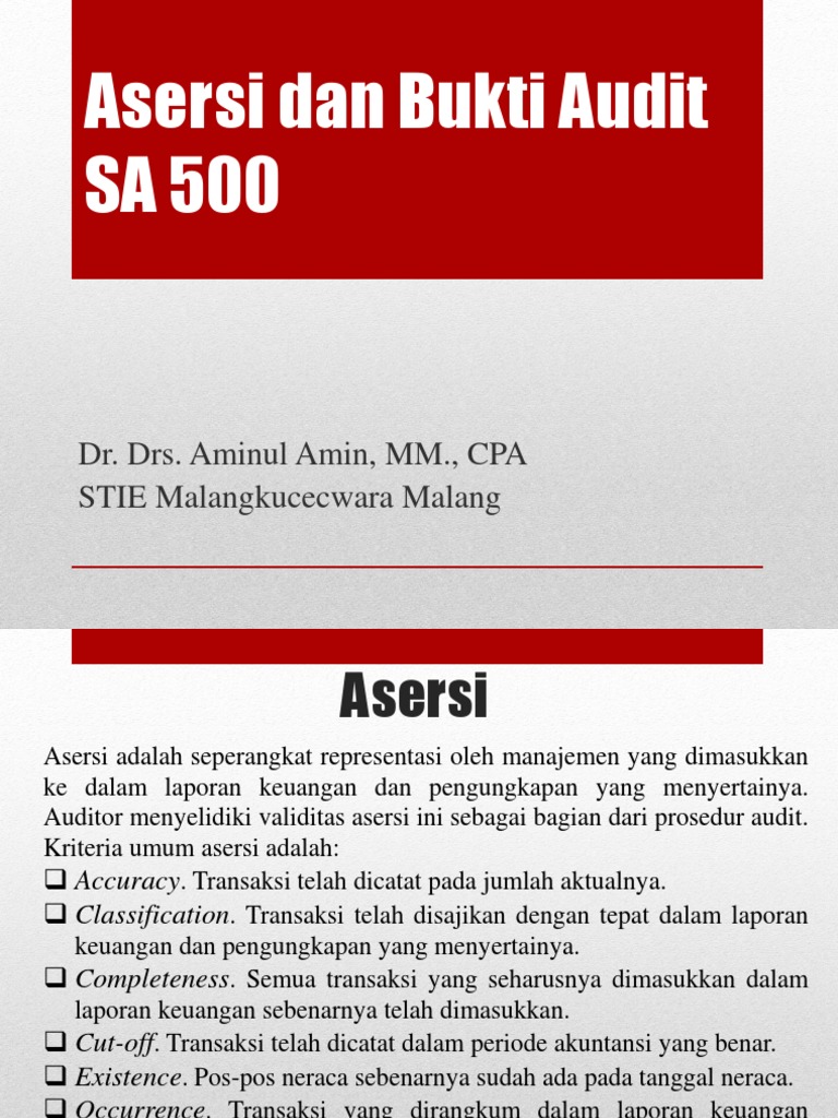 MATERI 5-Asersi Dan Bukti Audit | PDF